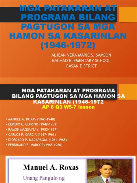 Ap 6 Ppt Q3 Mga Patakaran At Programa Bilang Pagtugon Sa Mga Hamon Sa