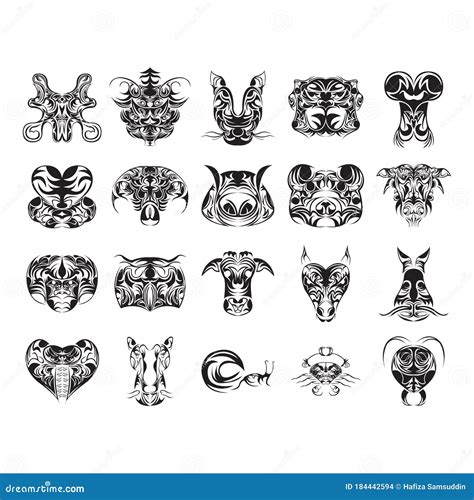 Conjunto De Tatuajes Tribales Diseño De Fondo Decorativo De