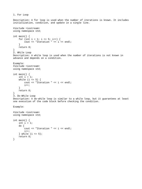 1 For Loop Pdf