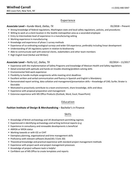 Associate Level Resume Samples Velvet Jobs