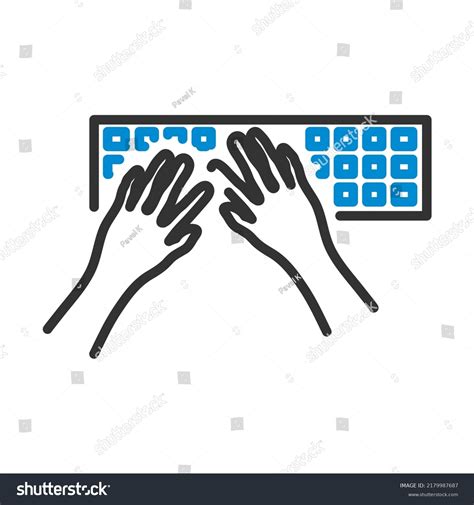 Typing Icon Editable Bold Outline Color Stock Vector Royalty Free