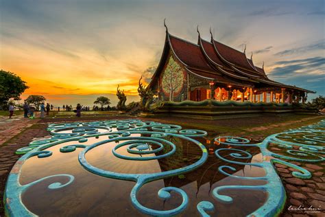 Sirindhorn Wararam Phu Prao Temple Sunset