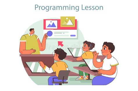 Summer Language Learning Computer Programming Stock Illustrations 11