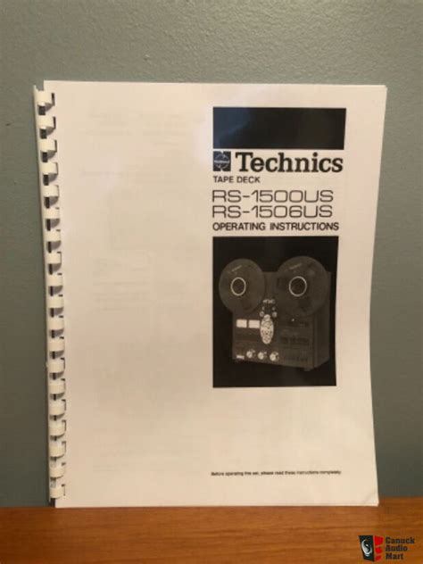 Technics Manual For Sale Canuck Audio Mart