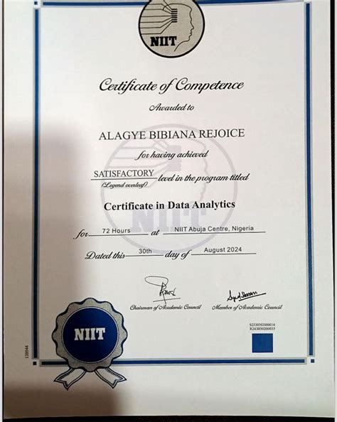 Bibiana Alagye On Linkedin Dataanalysis Niit Certification