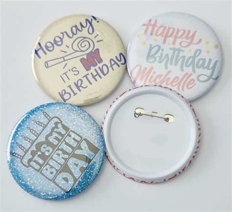 3 Inch Happy Birthday Button Free Shipping Too Etsy