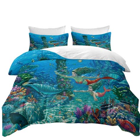Buy The Swimming Lesson Mermaids Underwater World Quilt Cover Mydeal