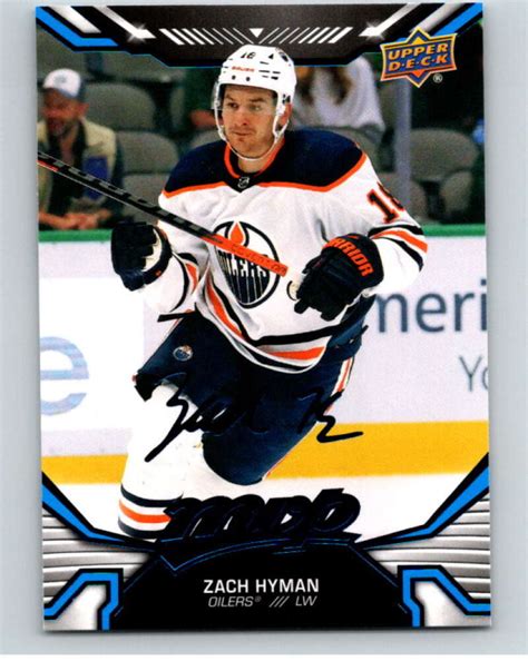 2022 23 Ud Mvp Blue Script 107 Zach Hyman Edmonton Oilers V86167