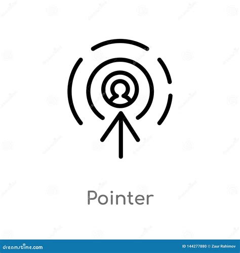 Outline Pointer Vector Icon Isolated Black Simple Line Element Illustration From Cursor Concept