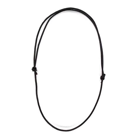 2 X Black Genuine Leather Cord Sliding Knot Adjustable Long Choker