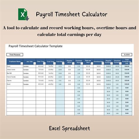 Payroll Timesheet Calculator