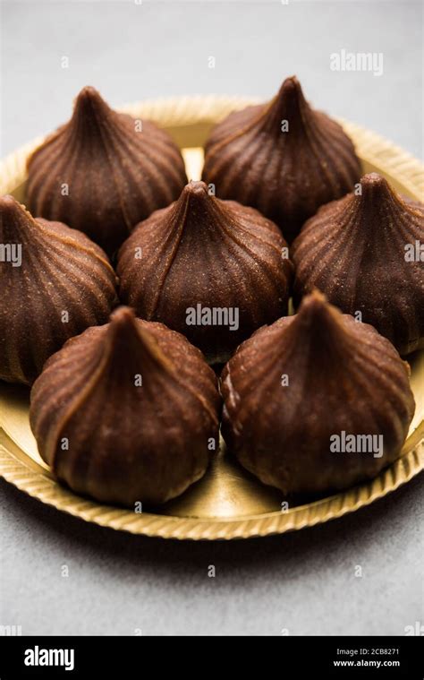Chocolate Modak For Ganesh Chaturthi Puja Or Ganesha Festival Stock