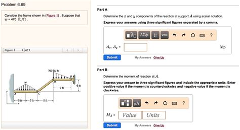 Solved Problem 669 Part A Consider The Frame Shown In Figure 1 Suppose That W 470 Lbft