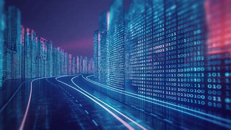 Abstract Highway Path Through Digital Towers In Futuristic Cityscape