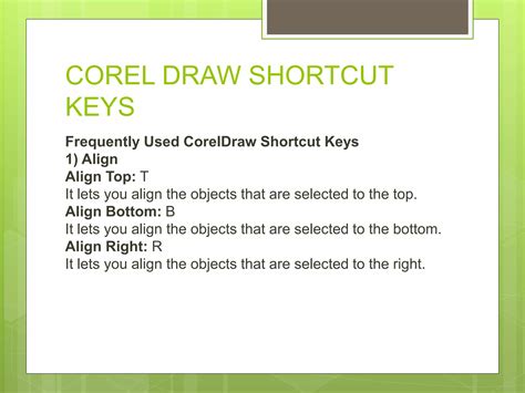 Corel Draw Shortcut Keys PPT