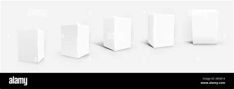 Set Of White Cubes Isolated On White Background Vector Illustration