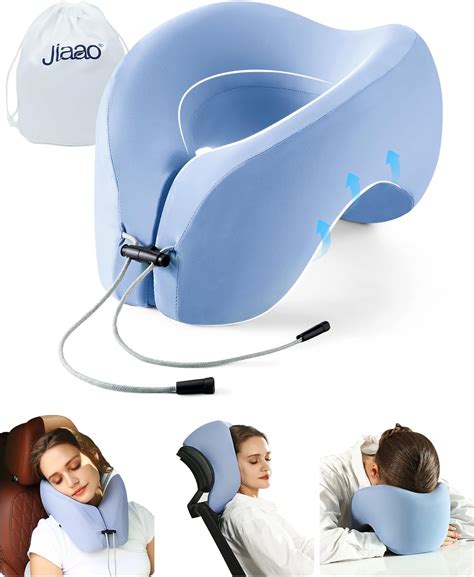 Jiaao 2 In 1 Travel Pillow Memory Foam U Shape Airplane Neck Pillow With Storage