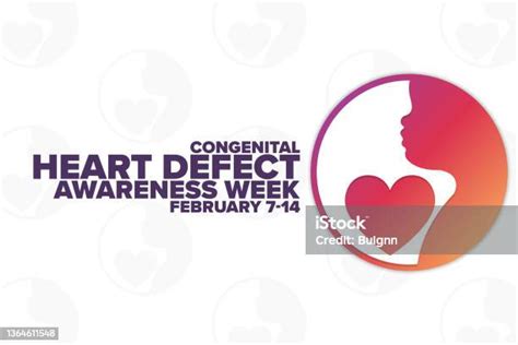선천성 심장 결함 인식 주간 2월 714일 휴일 개념 배경 배너 카드 텍스트 비문이있는 포스터용 템플릿 벡터 Eps10 그림입니다 주에 대한 스톡 벡터 아트 및 기타 이미지