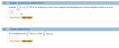 Solved Evaluate Definite Integral By Writing It As A Sum Of Chegg Com