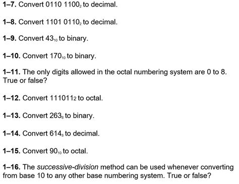 Solved 1 7 Convert 0110 11002 To Decimal 1 8 Convert 1101