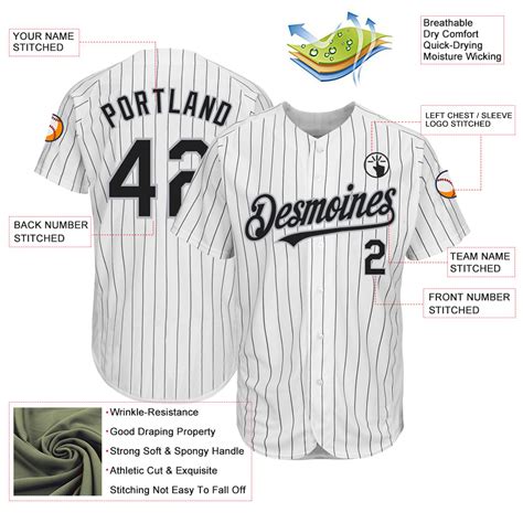 Custom White Black Pinstripe Gray Authentic Baseball Jersey Free