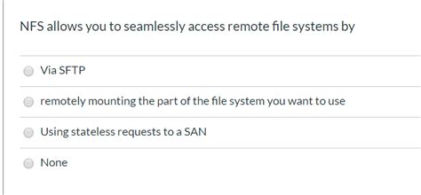 Solved NFS Allows You To Seamlessly Access Remote File Chegg Com