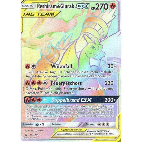 Reshiramandglurak Gx Rainbow Deutsch Kaufen Auf Ricardo