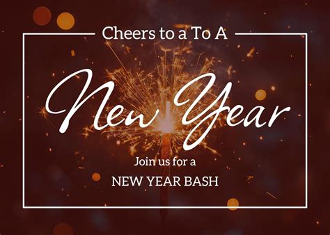 New Year Party Invitation 54300000 Template