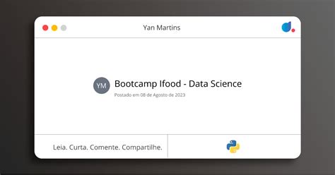 Bootcamp Ifood Data Science Yan Martins Python Dio