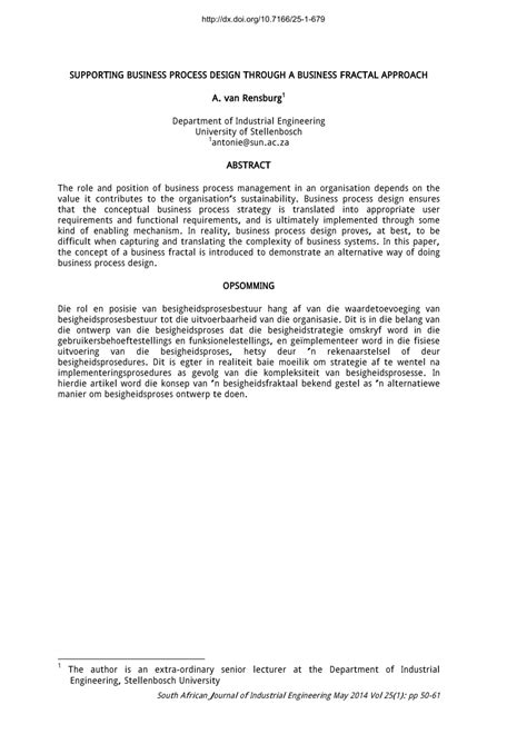 Pdf Supporting Business Process Design Through A Business Fractal Approach