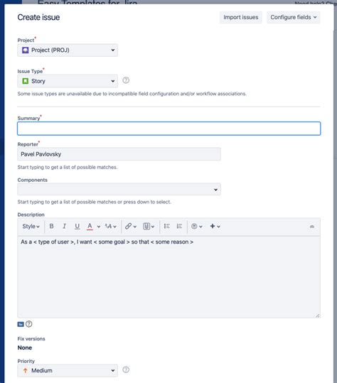 Enabling Template Fields