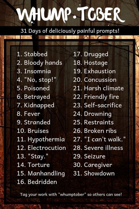 100 Prompts Whump Ideas Writing Promps Writing Promts Book