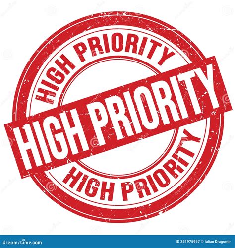 High Priority Text Written On Red Round Stamp Sign Stock Illustration Illustration Of Button