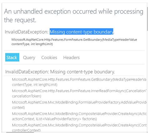 C ASP NET Core Missing Content Type Boundary Stack Overflow