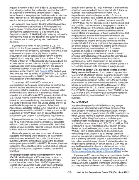 Instructions For The Requester Of Forms W 8ben W 8ben E W 8eci W