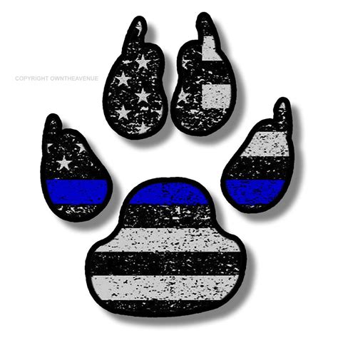 Police K9 Paw Thin Blue Line Flag Sticker Car Truck Vinyl Etsy