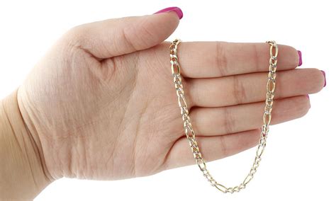 110th 10k Yellow Gold 4mm Diamond Cut Figaro Link Chain Necklace 18 30