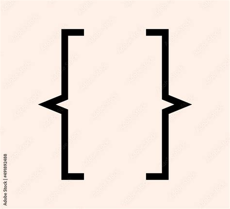 Curly Braces Punctuation Mark Black Icon Square Brackets Symbol For