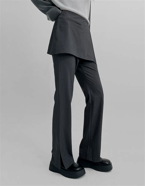 블랙업 딜린 슬릿 스커트팬츠 위시버킷