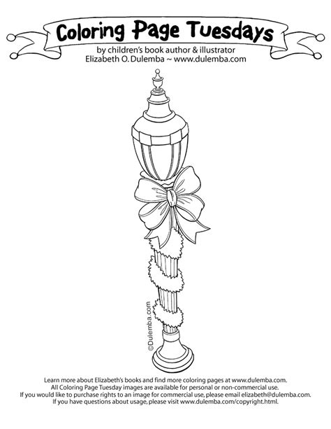 Dulemba Coloring Page Tuesday Holiday Lamp Post
