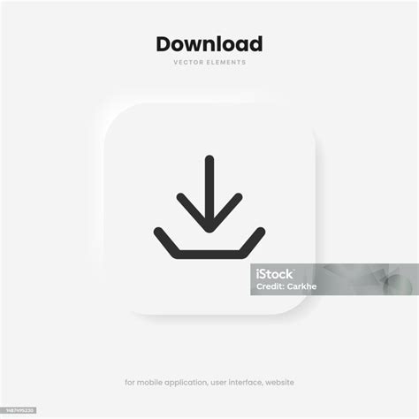 3dダウンロードボタンのアイコンアップロードアイコン下矢印の下側のシンボルここボタンをクリックしてくださいui Uxウェブサイトモバイル