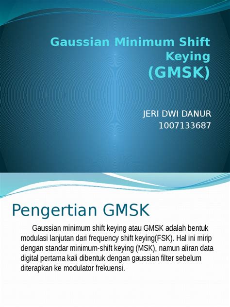 Gaussian Minimum Shift Keying Pdf