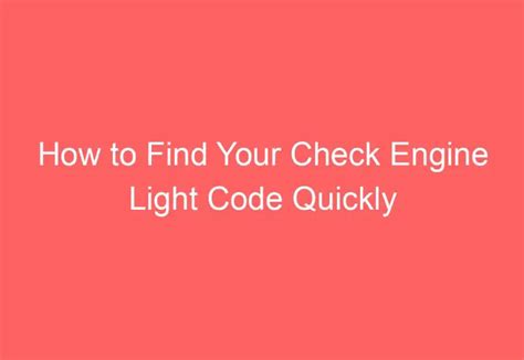 5 Quick And Easy Ways To Find Your Engine Code Automotiveglory