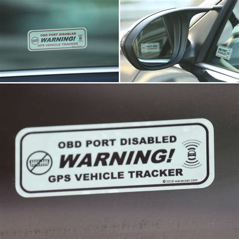 Warning 4 X Obd Port Disabled And Gps Tracker Fitted Window Stickers For