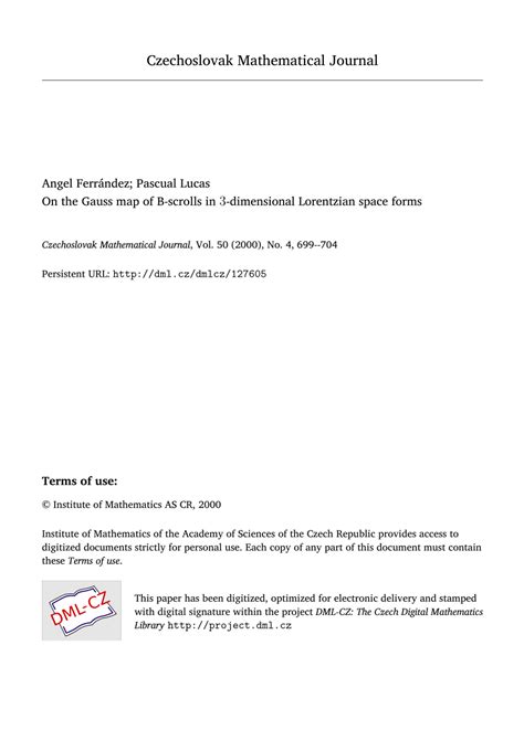 Pdf On The Gauss Map Of B Scrolls In 3 Dimensional Lorentzian Space Forms