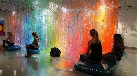 Interactive Artistic Installation In The Gallery Premium Ai Generated