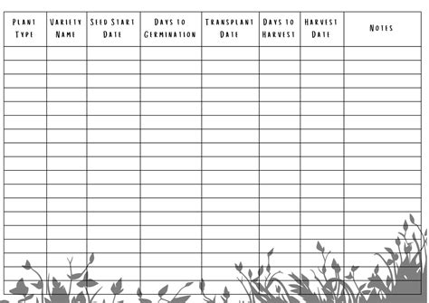 Digital Seed Tracker Printable Seed Sowing Sheet Printable Herbal Seed Tracker Garden Seed