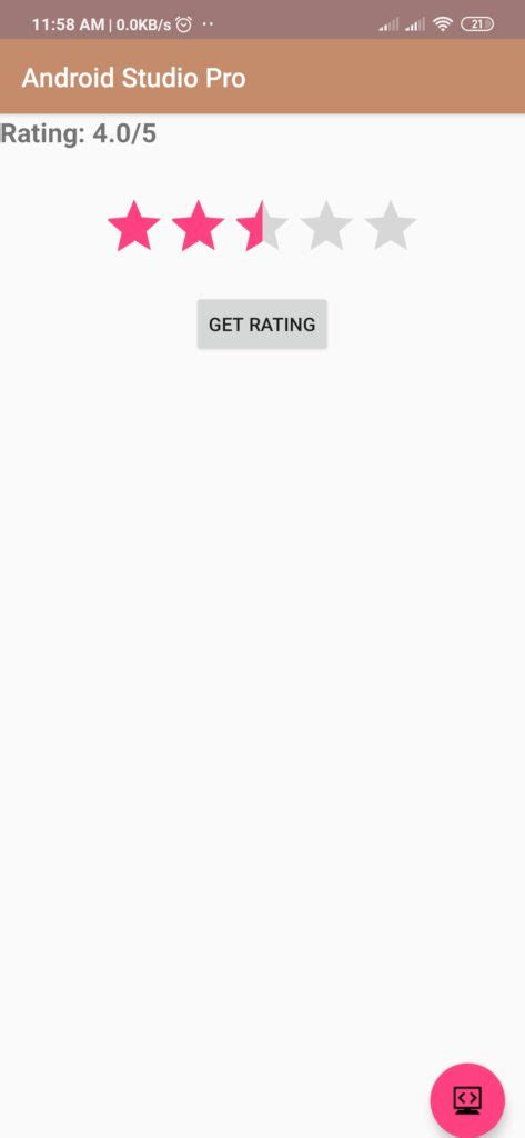 Android Rating Bar Example Free Education