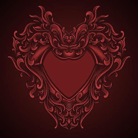 Premium Vector Artwork Illustration And T Shirt Design Love Engraving
