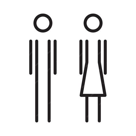 문양 그림 그림에서 남자와 여자 기호가 있는 화장실 기호 벡터 프리미엄 벡터